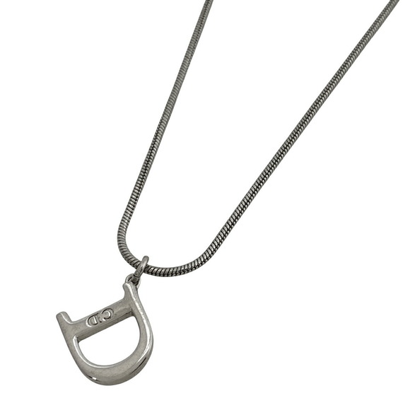 Dior | Bags | Christian Dior D Logo Necklace Snake Chain Silver Plated ...